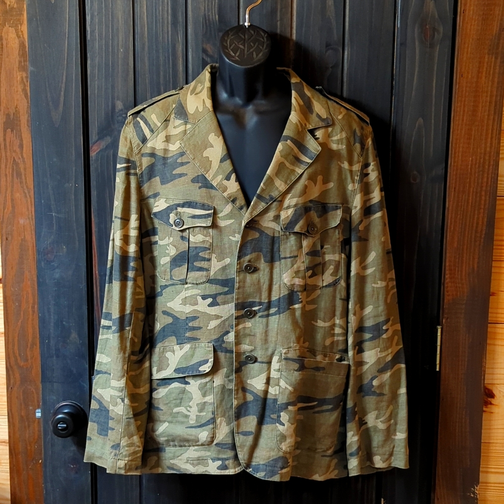 Juicy Couture Medium Linen Camo Blazer - Gem